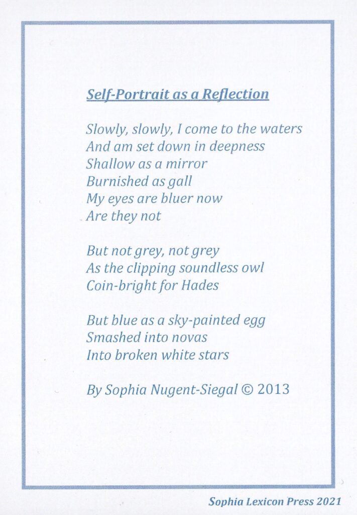 Sophia’s Poem: Self-Portrait as a Reflection – Sophia Nugent – Siegal